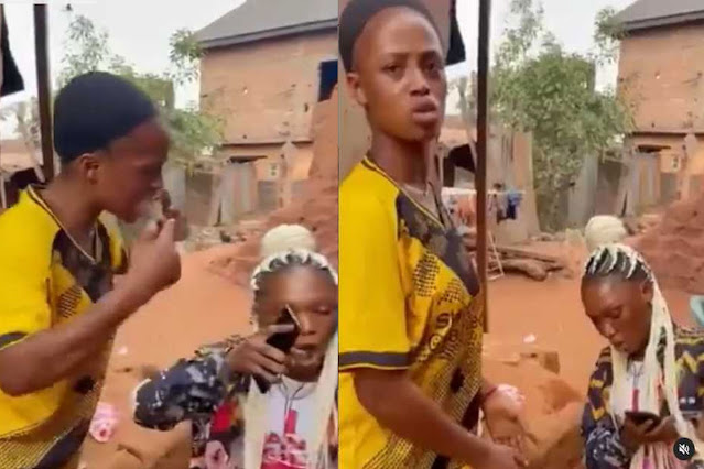 Nigerian lady spotted in a viral video fighting her friend for telling her boyfriend that she is ...