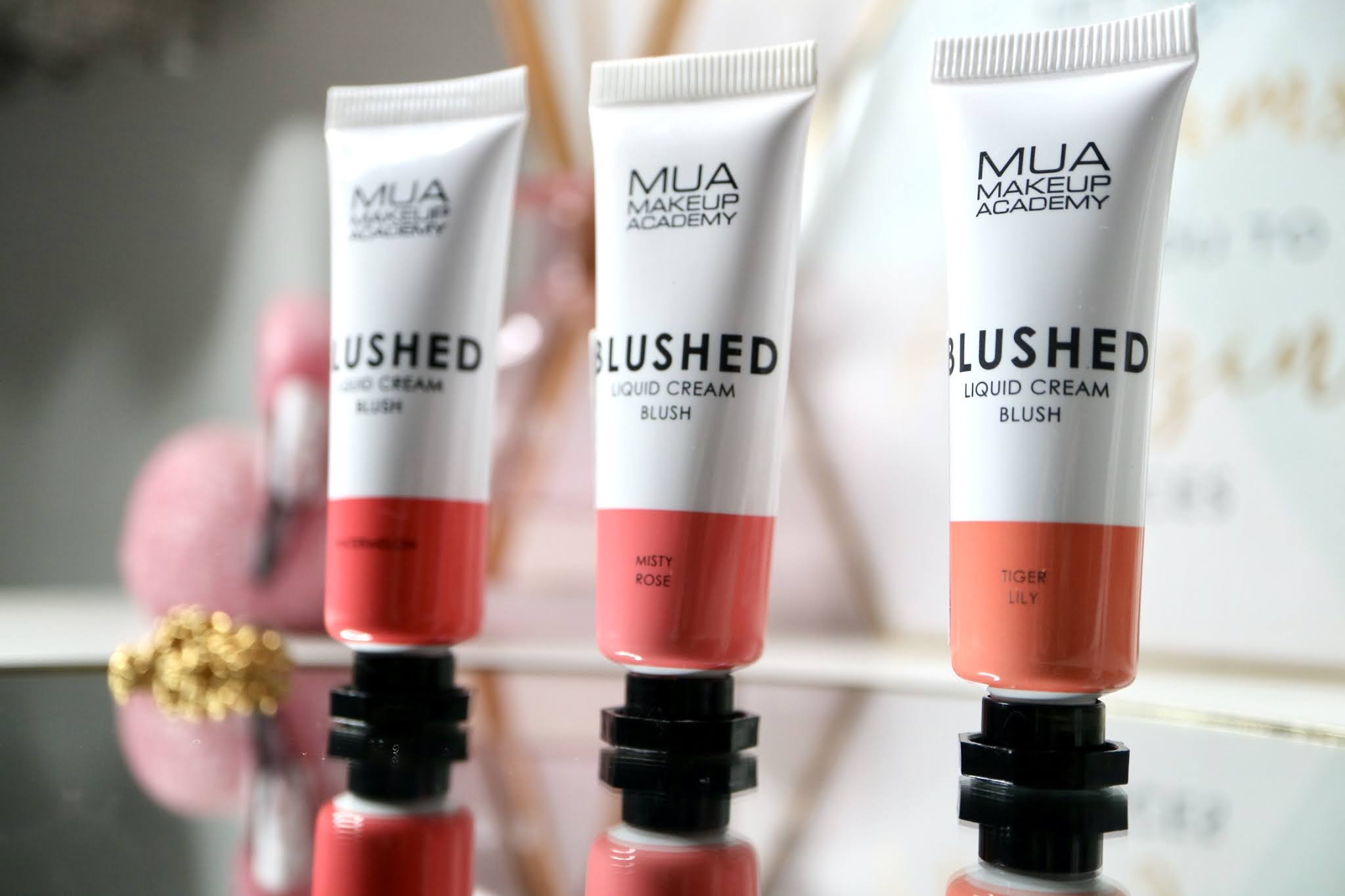 3 small tubes of cream blush by MUA Makeup Academy with texture ...