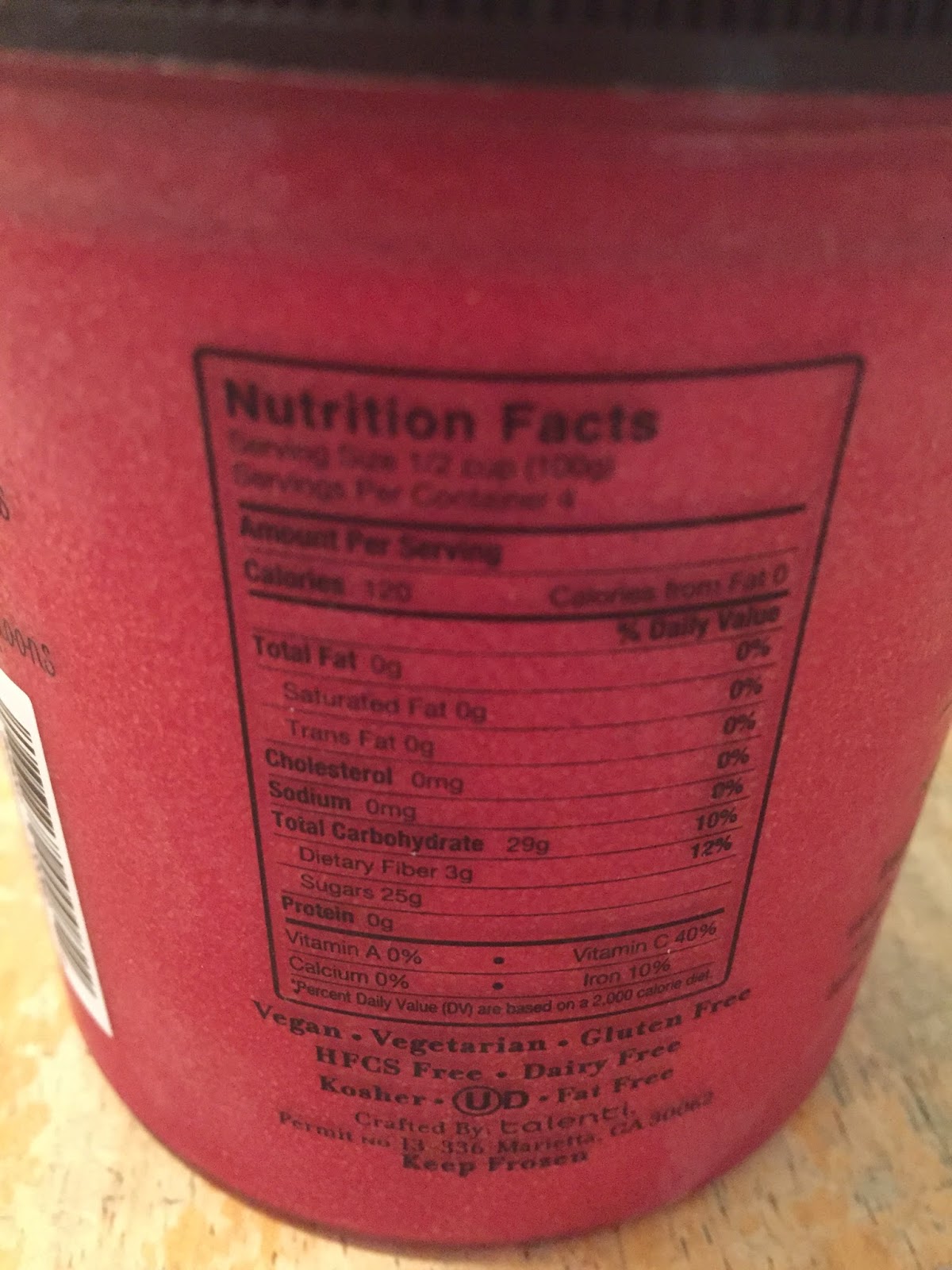 Talenti Roman Raspberry Sorbetto