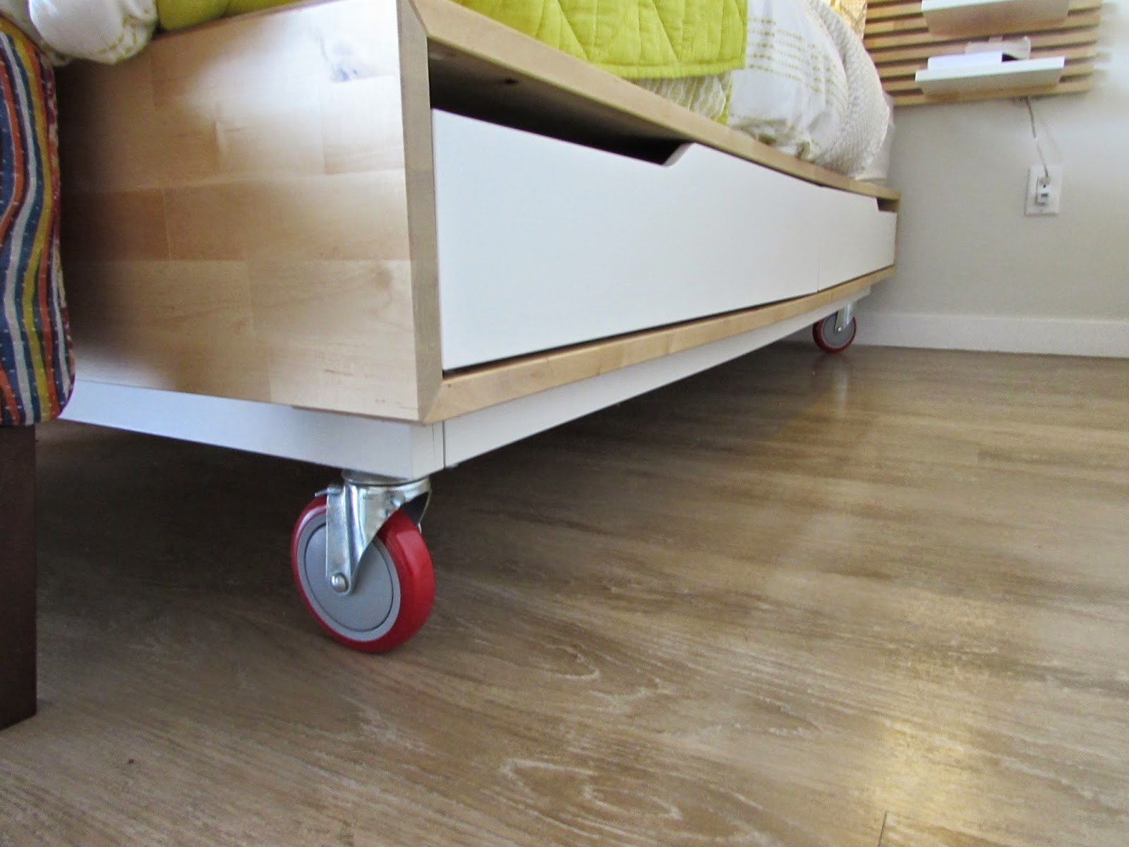 Karina's Creations: Caster wheels on a studio bed