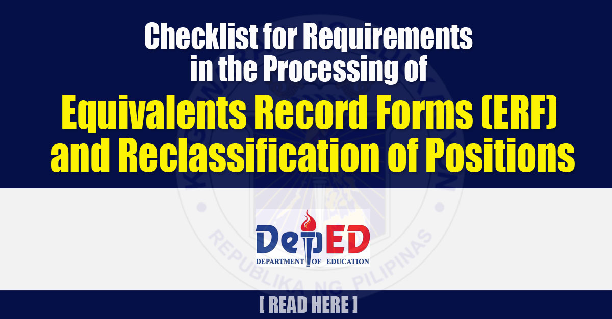 Checklist for Requirements in the Processing of Equivalents Record ...