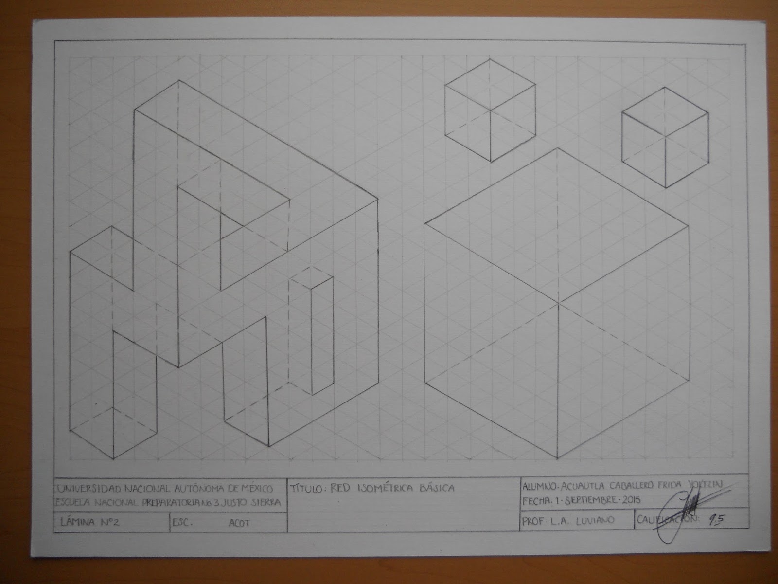 DIBUJO CONSTRUCTIVO II : LÁMINA 2, RED ISOMÉTRICA BÁSICA