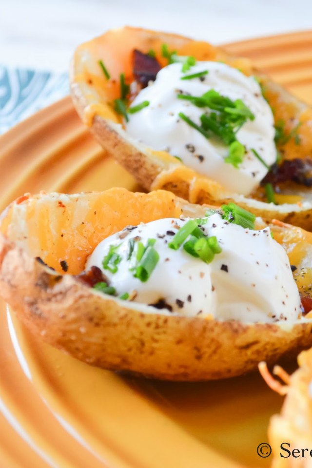 Fully Loaded Baked Potato Skins | Serena Bakes Simply From Scratch