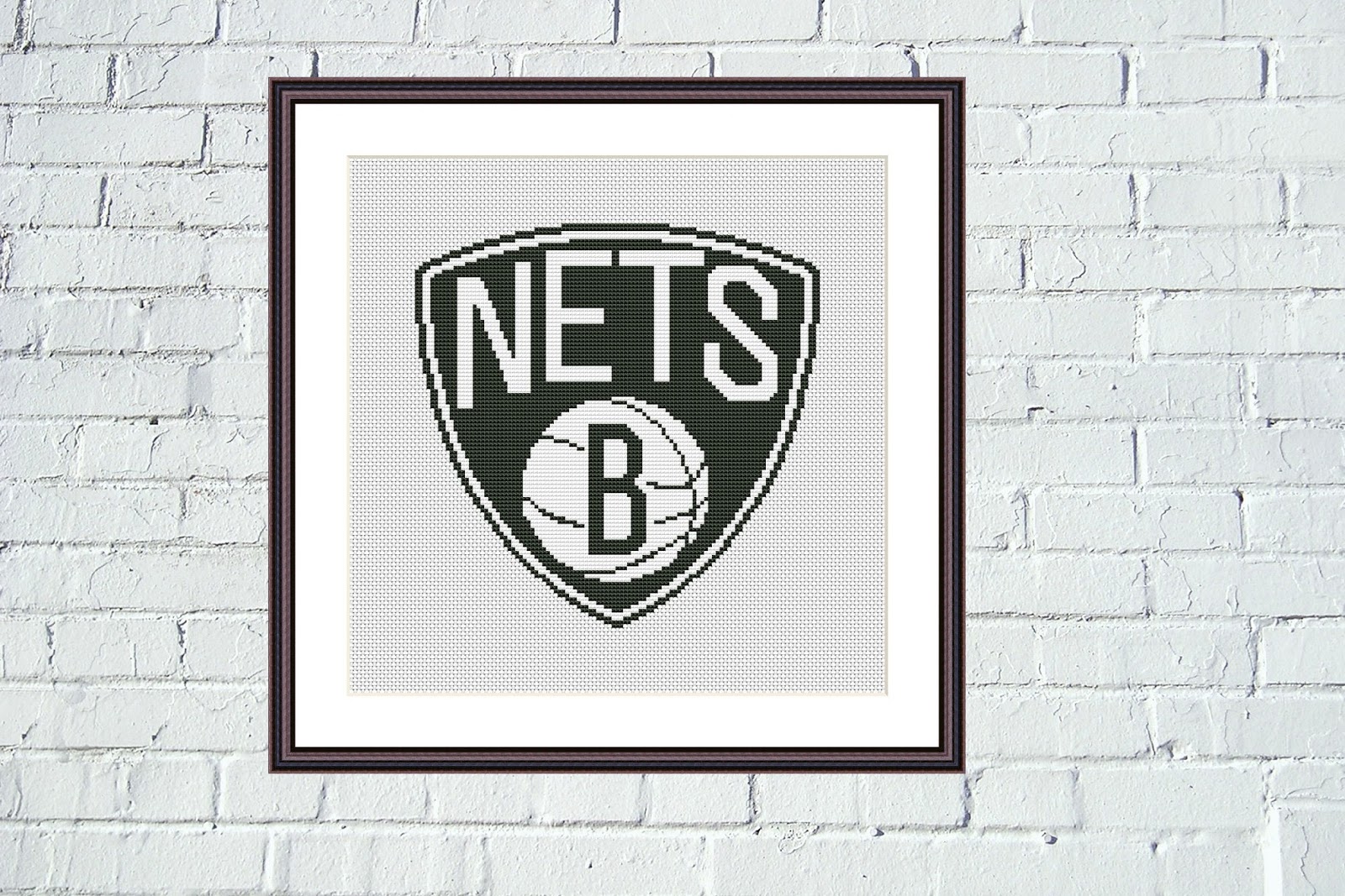 Tango Stitch easy cross stitch designs: Brooklyn Nets logo cross stitch ...
