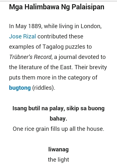 halimbawa ng palaisipan - philippin news collections