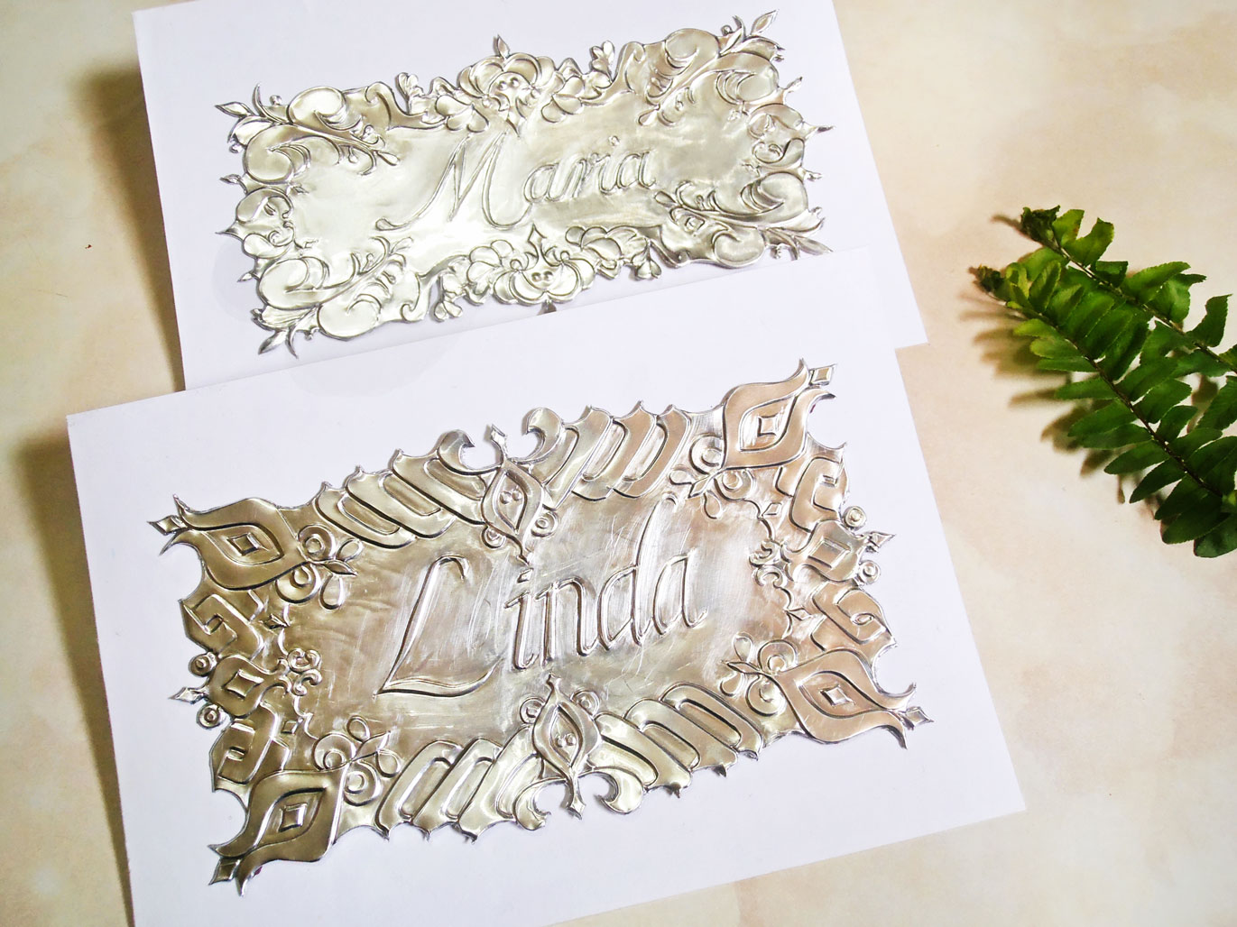 ¿Cómo repujar nombres en aluminio? | Aracelyasmine - Repujado en ...
