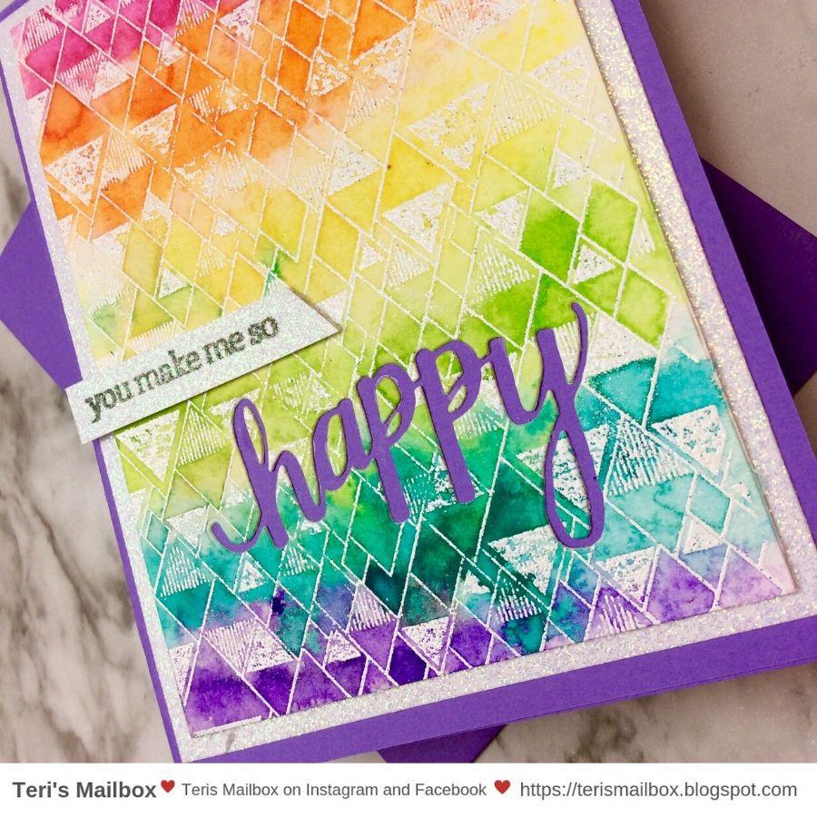 Teri’s Mailbox: Rainbow Happy Card