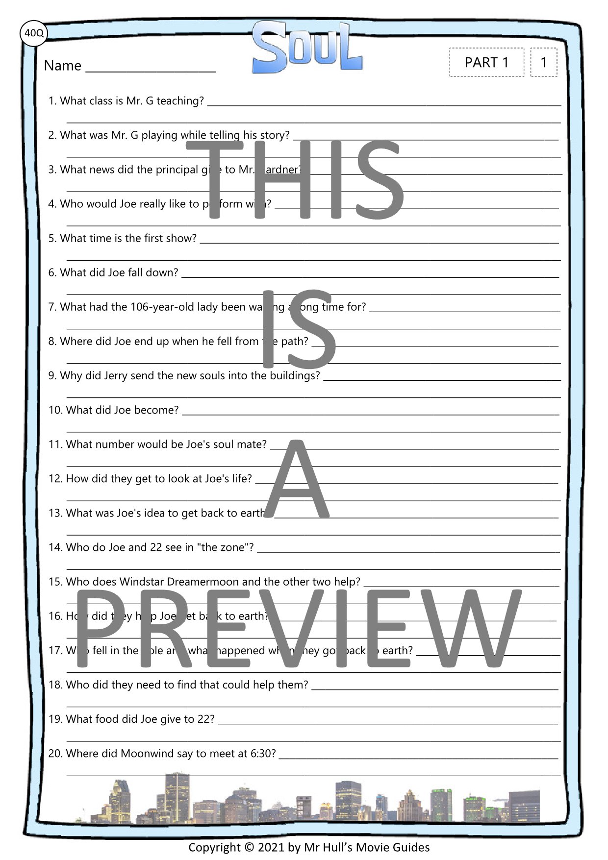 Soul Movie Guide + Activities - Answer Keys Included ~ Movie Guides and ...