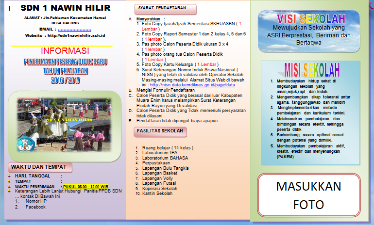 Contoh Brosur PPDB atau PSB Format Lengkap Untuk Sekolah Bisa Di Edit ...