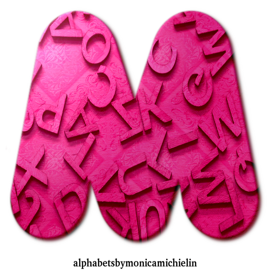 M. Michielin Alphabets: LETTERS PINK TEXTURE ALPHABET, NUMBERS AND ...