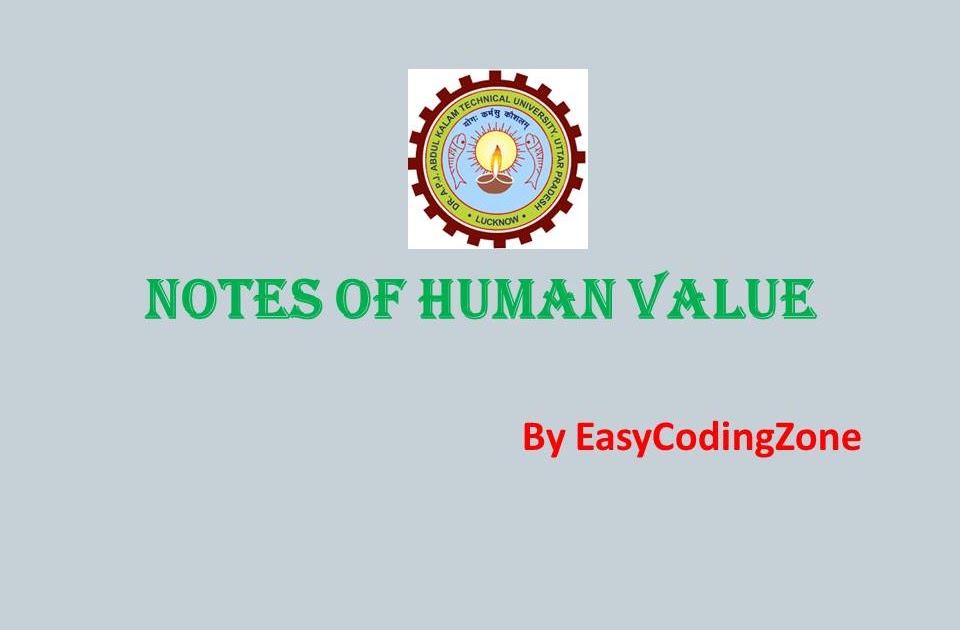 Notes of Universal human values (UHV) AKTU