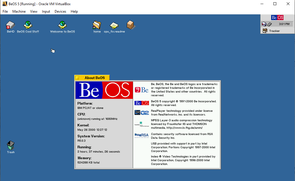 Boxes Of Tat: BeOS - System Information