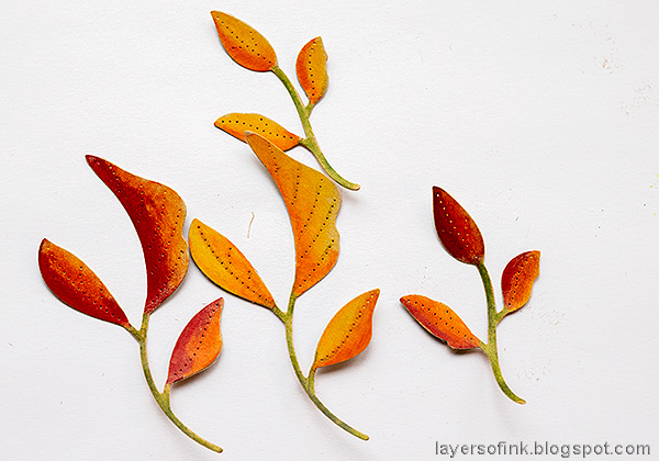 Layers of ink: Autumn Tree Colored Pencil on Kraft