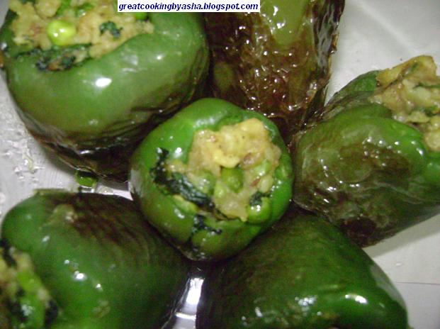 Great Indian Cooking By Asha: Stuffed Capsicum