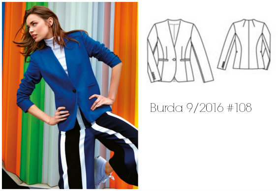 Burda of the Month: 9/2016 #108 blazer | lower your presser foot