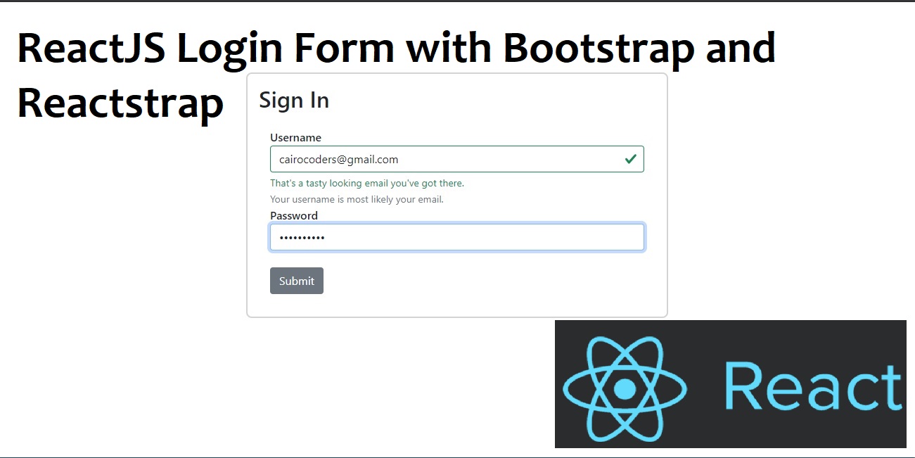 ReactJS Login Form with Bootstrap and Reactstrap | Tutorial101 ReactJS Login Form with Bootstrap and Reactstrap | Tutorial101