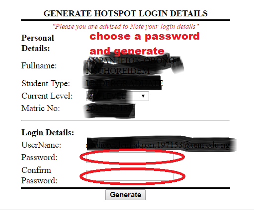 How to generate your wifi login details UNN ~ MyUNNNews