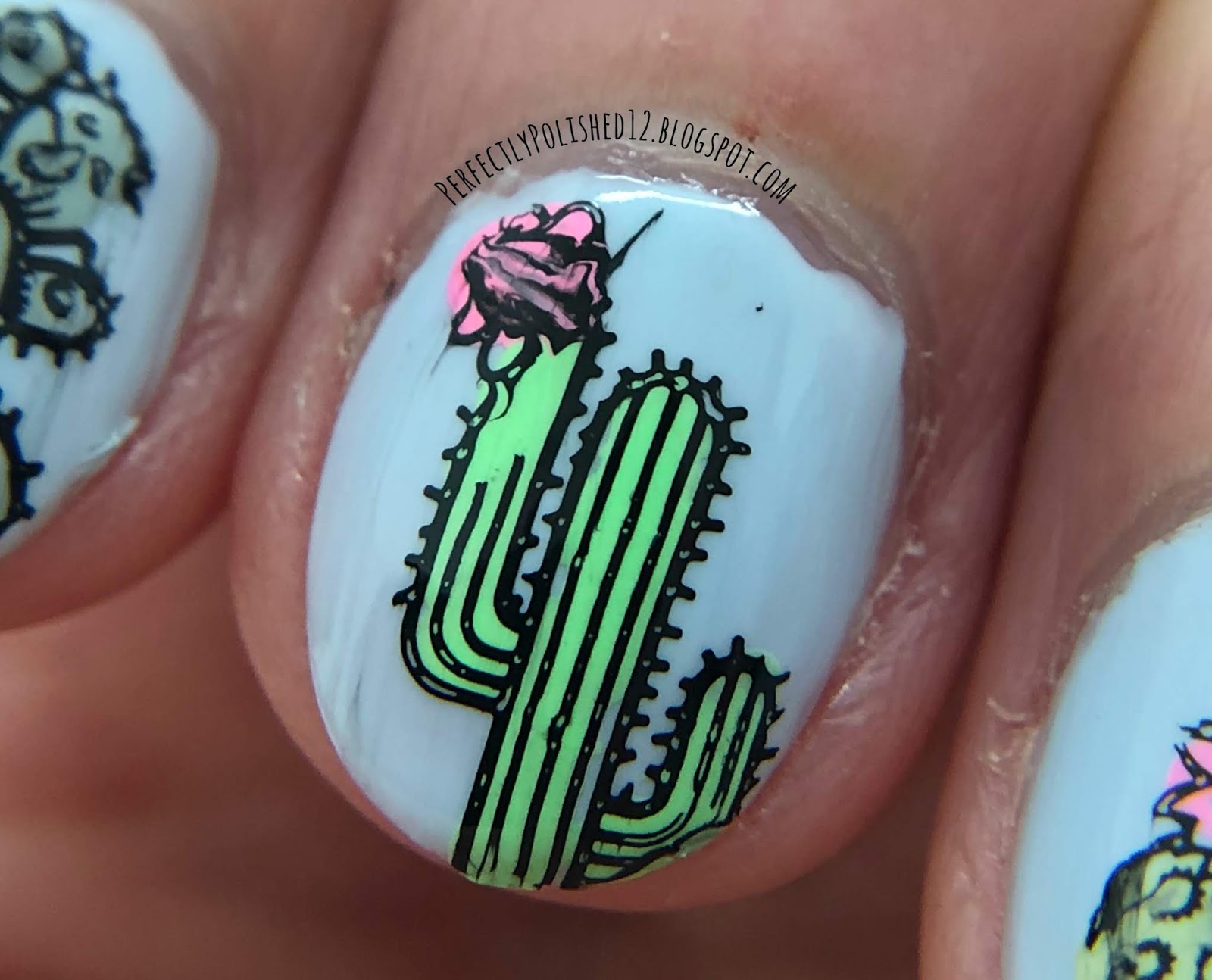 Perfectly Polished 12: Stamped Cacti Nails