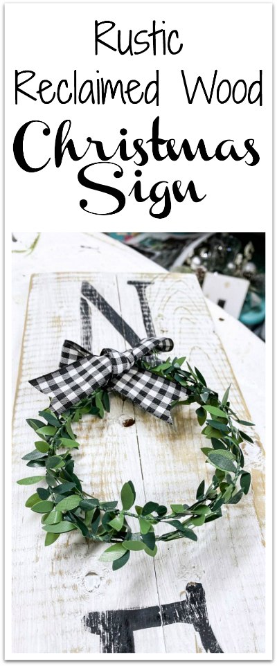 Rustic Christmas Sign Made with Reclaimed Wood