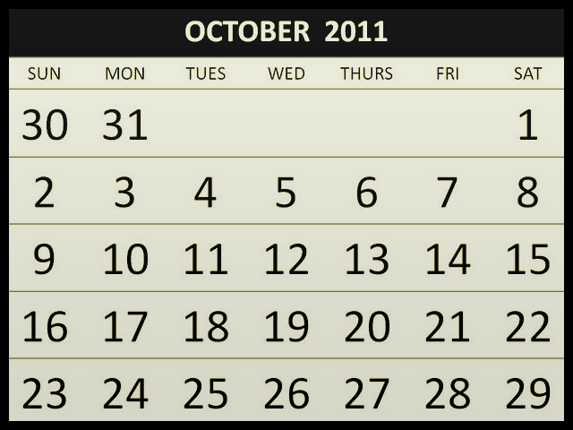 India 2012: Download October 2011 calendar free