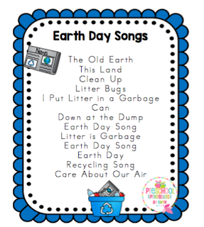 Earth Day Songs ~ Preschool Printables