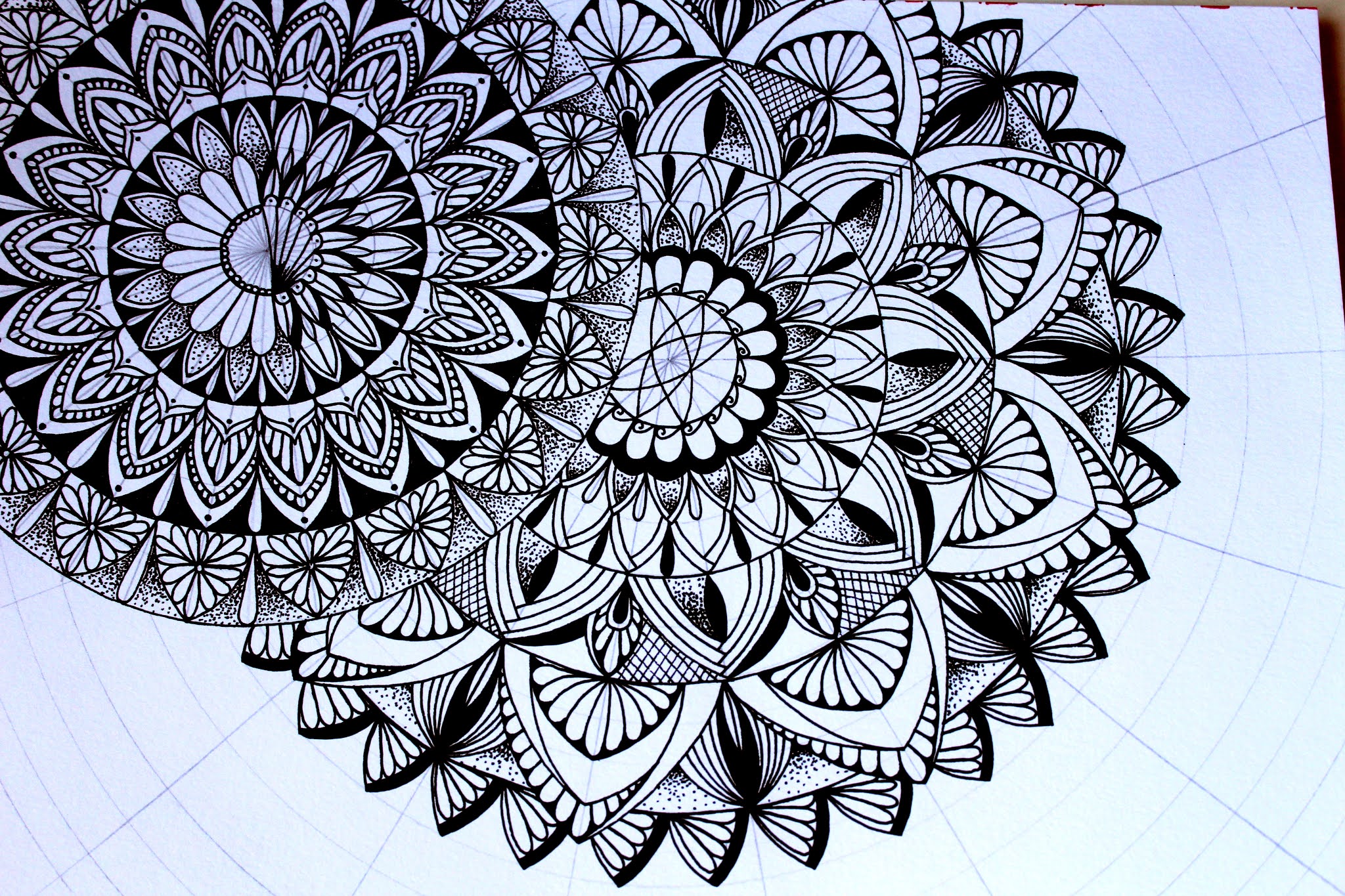 How to draw a full page Mandala- A step by step tutorial