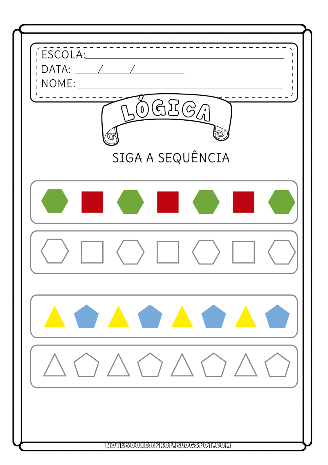 Notebook da Profª: Atividade de lógica- Sequência
