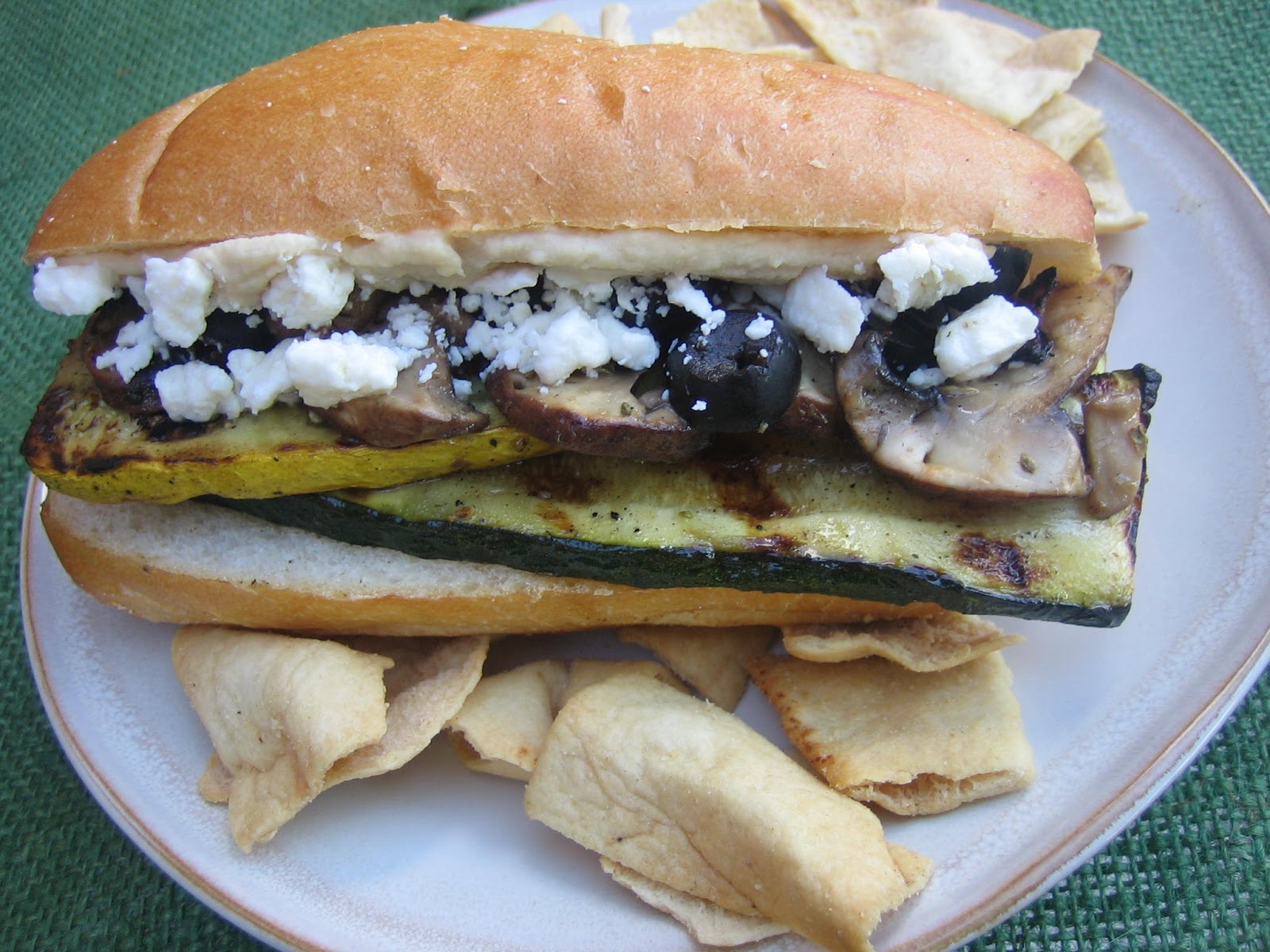 Greek Grilled Veggie and Hummus Sandwiches ~ Edesia's Notebook