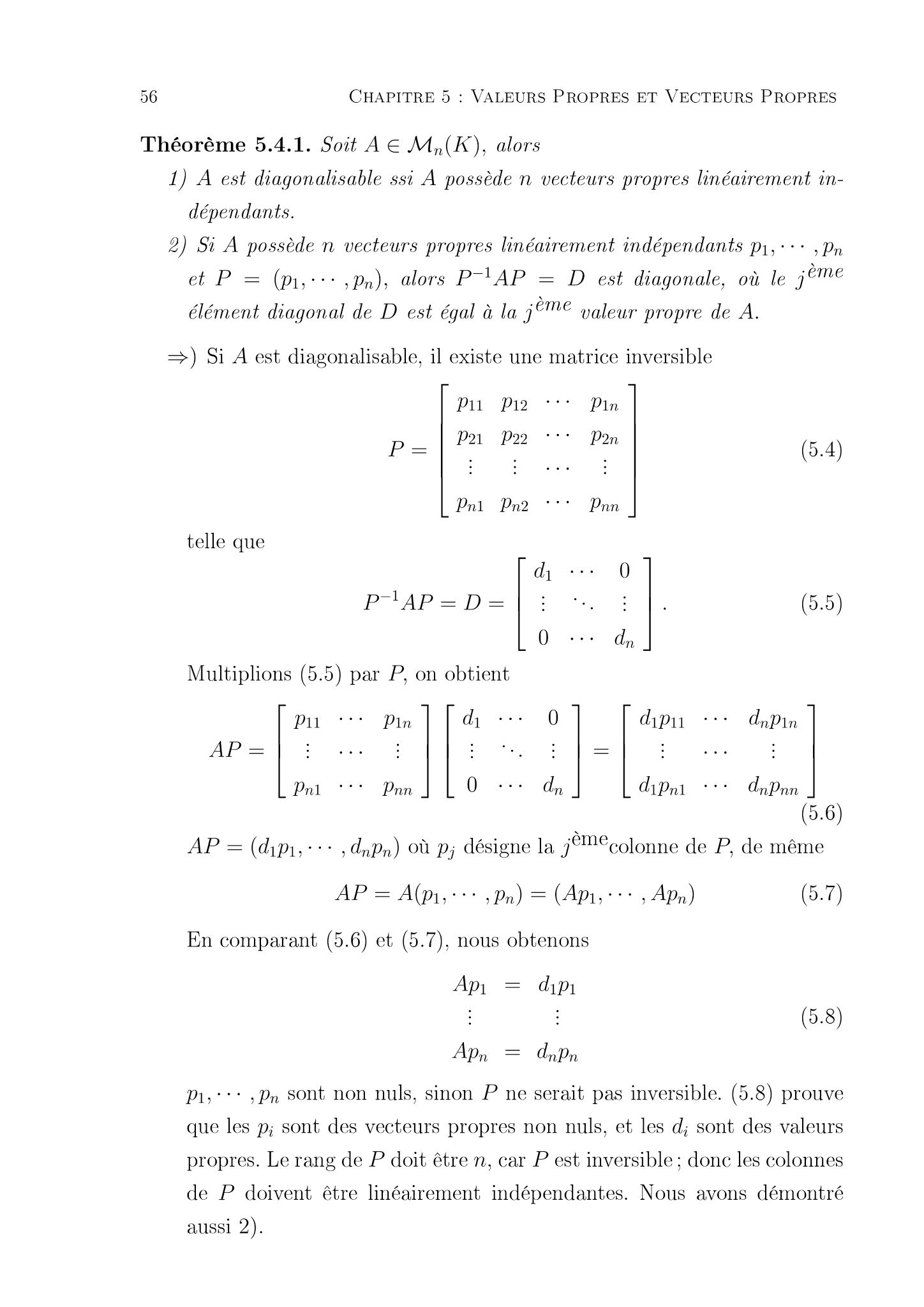 Chapitre 5 : Valeurs propres et vecteurs propres