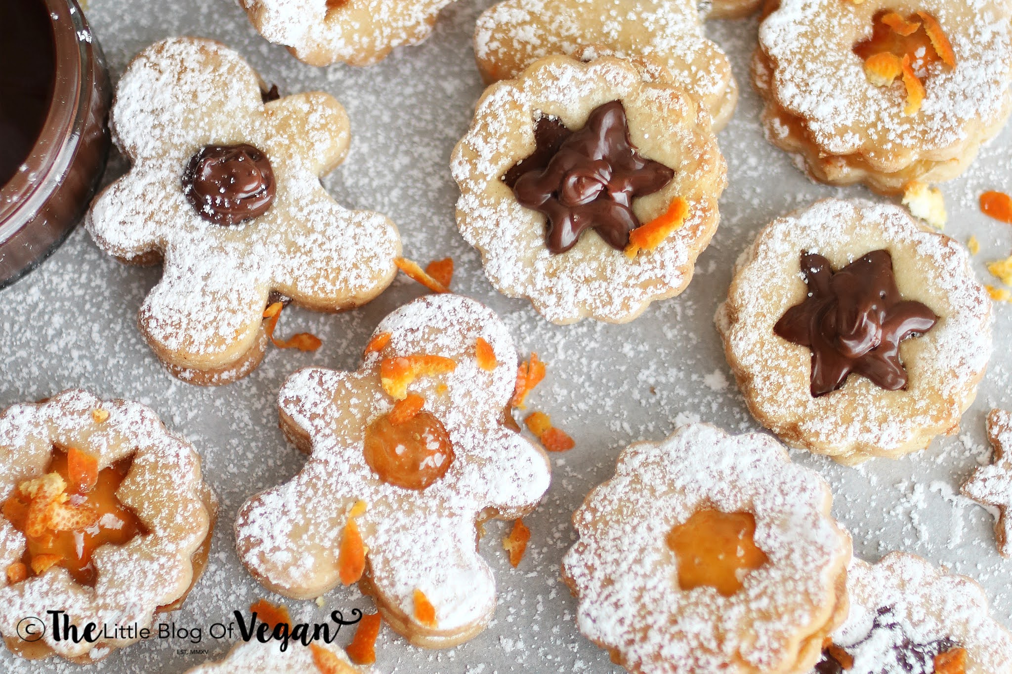 Vegan Chocolate Orange Linzer Cookies - The Little Blog Of Vegan