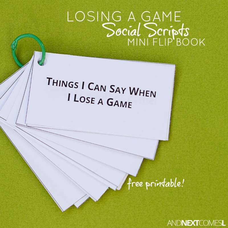 Free Printable Losing a Game Social Scripts for Kids | And Next Comes L
