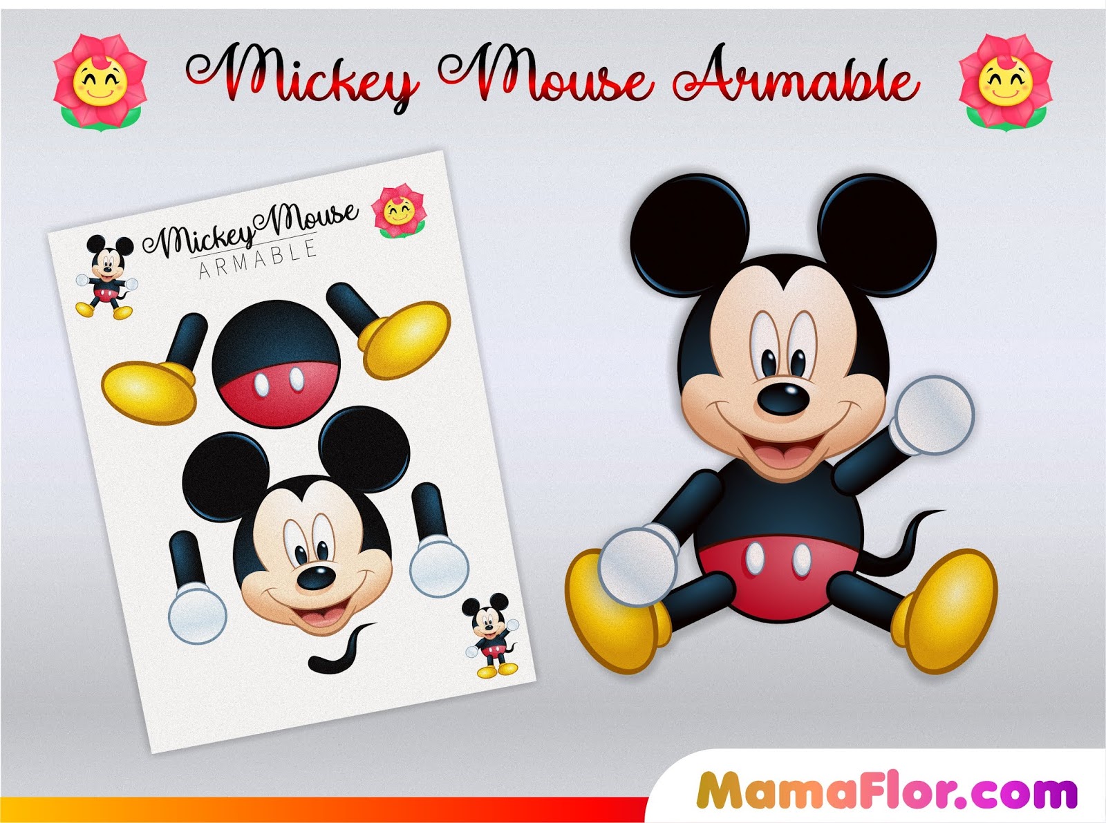 Molde de MICKEY MOUSE armable - MamaFlor.com