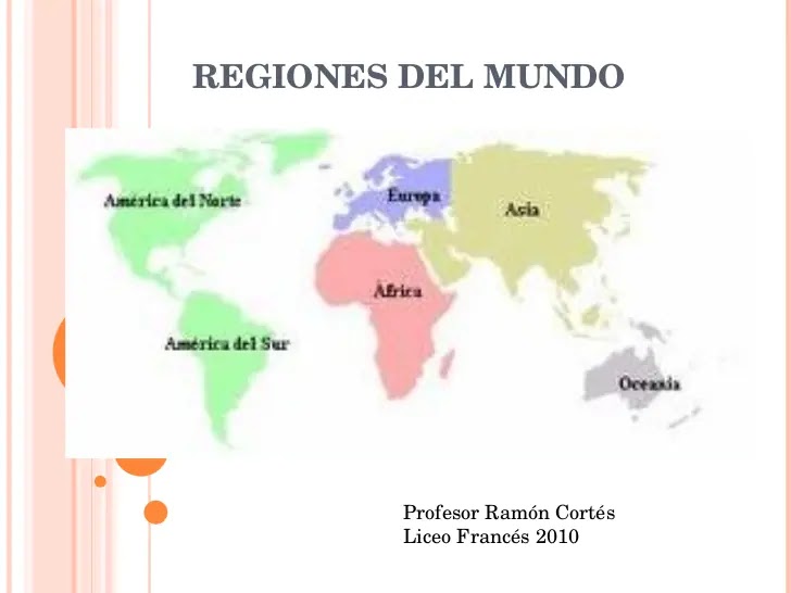 sociales: Regiones del mundo
