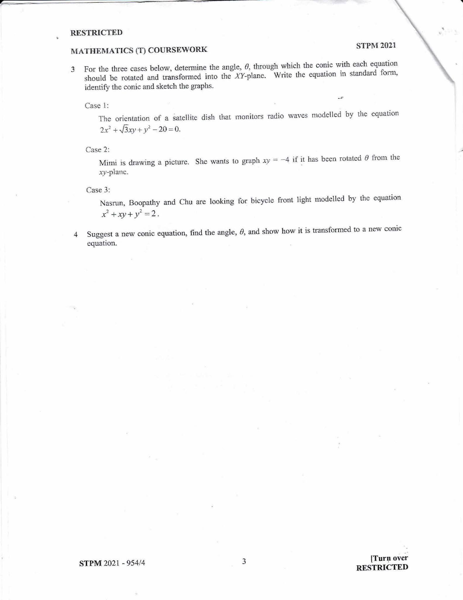 Pro A Tuition Centre: STPM Math T Coursework 2020-2021 (Semester 1, 2 & 3)