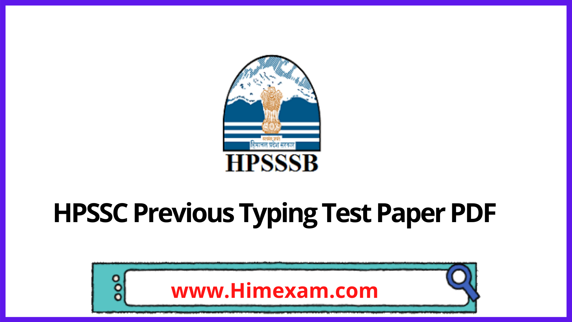 HPSSC Previous Typing Test Paper PDF - Himexam.com