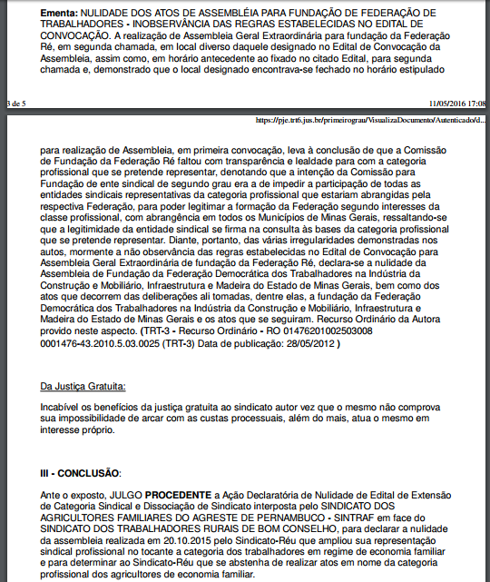 TRIBUNAL REGIONAL DO TRABALHO DA 6ª REGIÃO CONCEDE SENTENÇA A FAVOR DO ... TRIBUNAL REGIONAL DO TRABALHO DA 6ª REGIÃO CONCEDE SENTENÇA A FAVOR DO ...