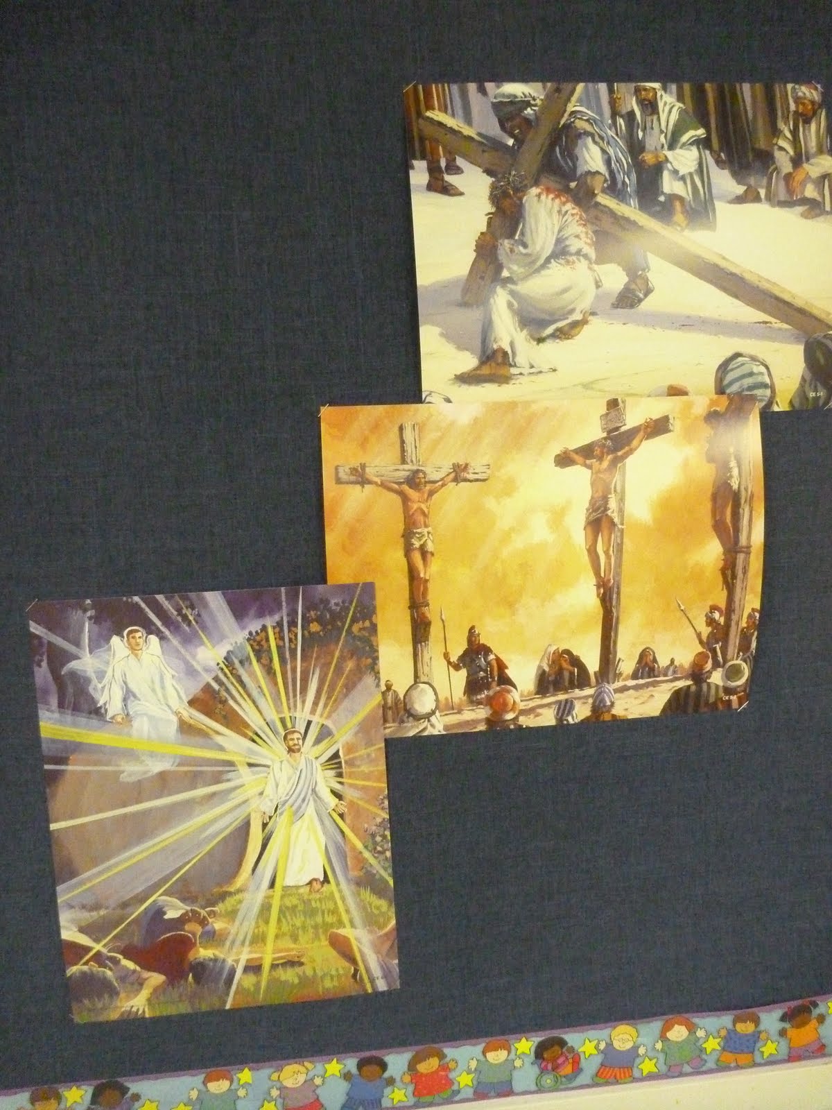 Outside the box!: Easter week bulletin board