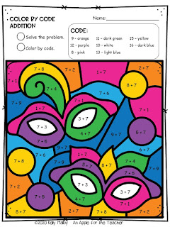 An Apple For The Teacher: Mardi Gras Math Fact Color By Number