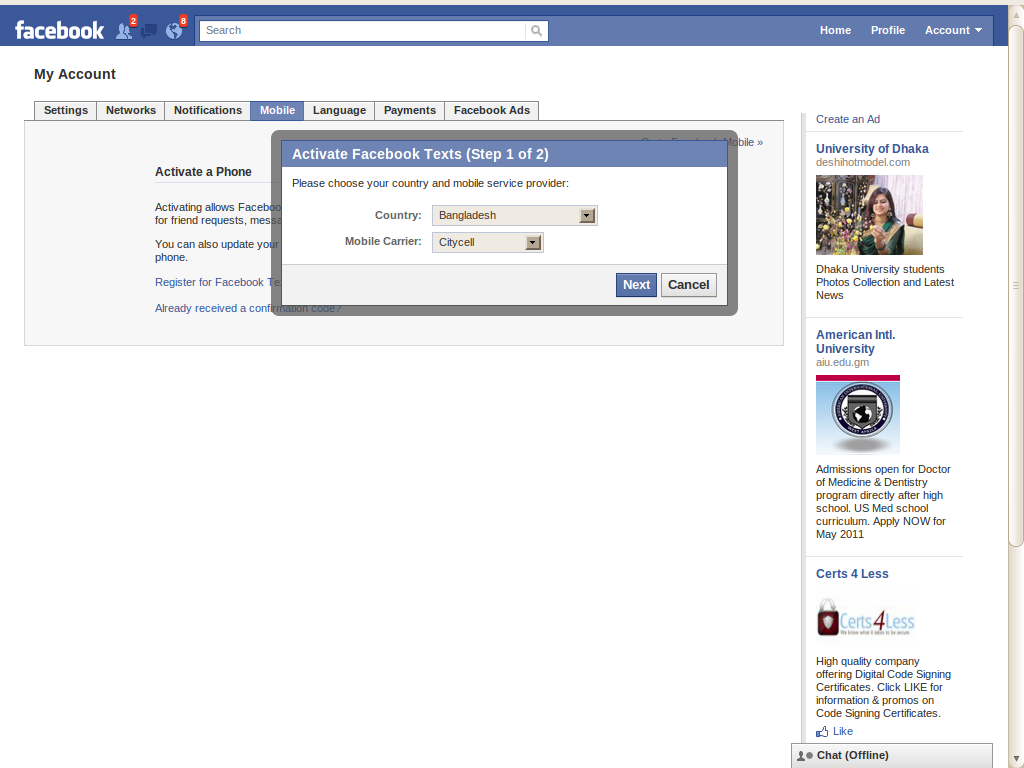 Register your Citycell number in Facebook | Modem Telkomsel