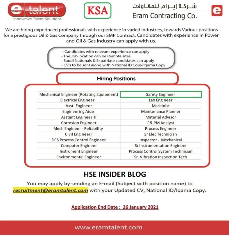 HSE Insider : ( 19 ) - HSE/EHS/SAFETY JOB VACANCIES/OPPORTUNITIES ...