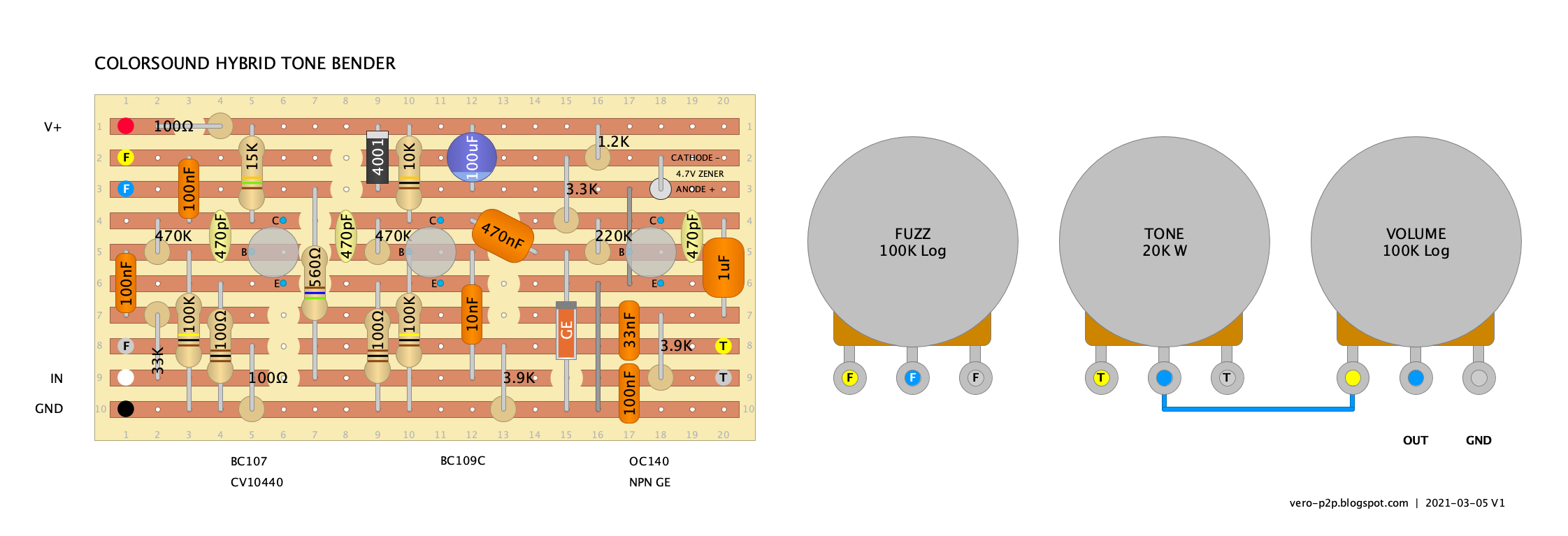 Guitar Effects - Vero - Point to Point - Tag Board Layouts: COLORSOUND ...