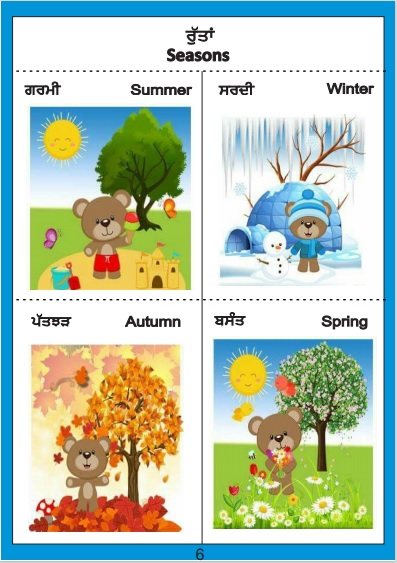 Pre-Primary Preschool: ਰੁੱਤਾਂ/Seasons/UKG