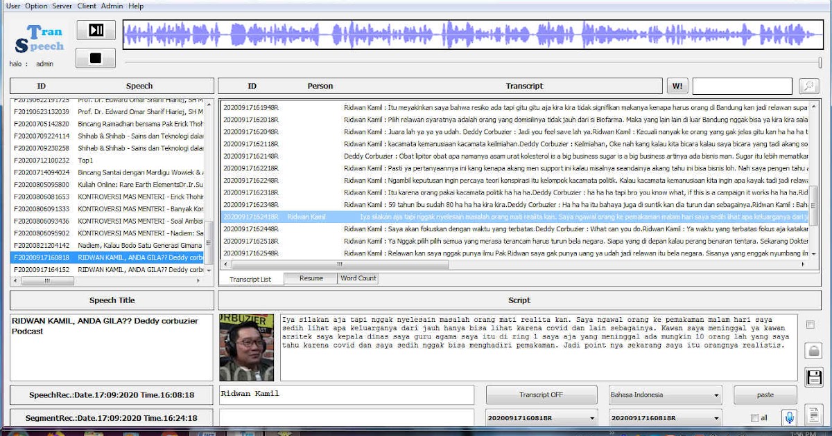 Transcript Speech To Text