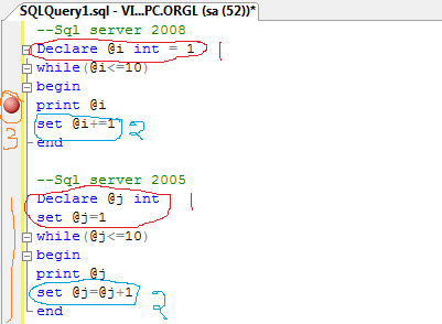 TUTORIZ.COM: Declare @i int = 1 | Diff between SQL Server 2005 and SQL ...
