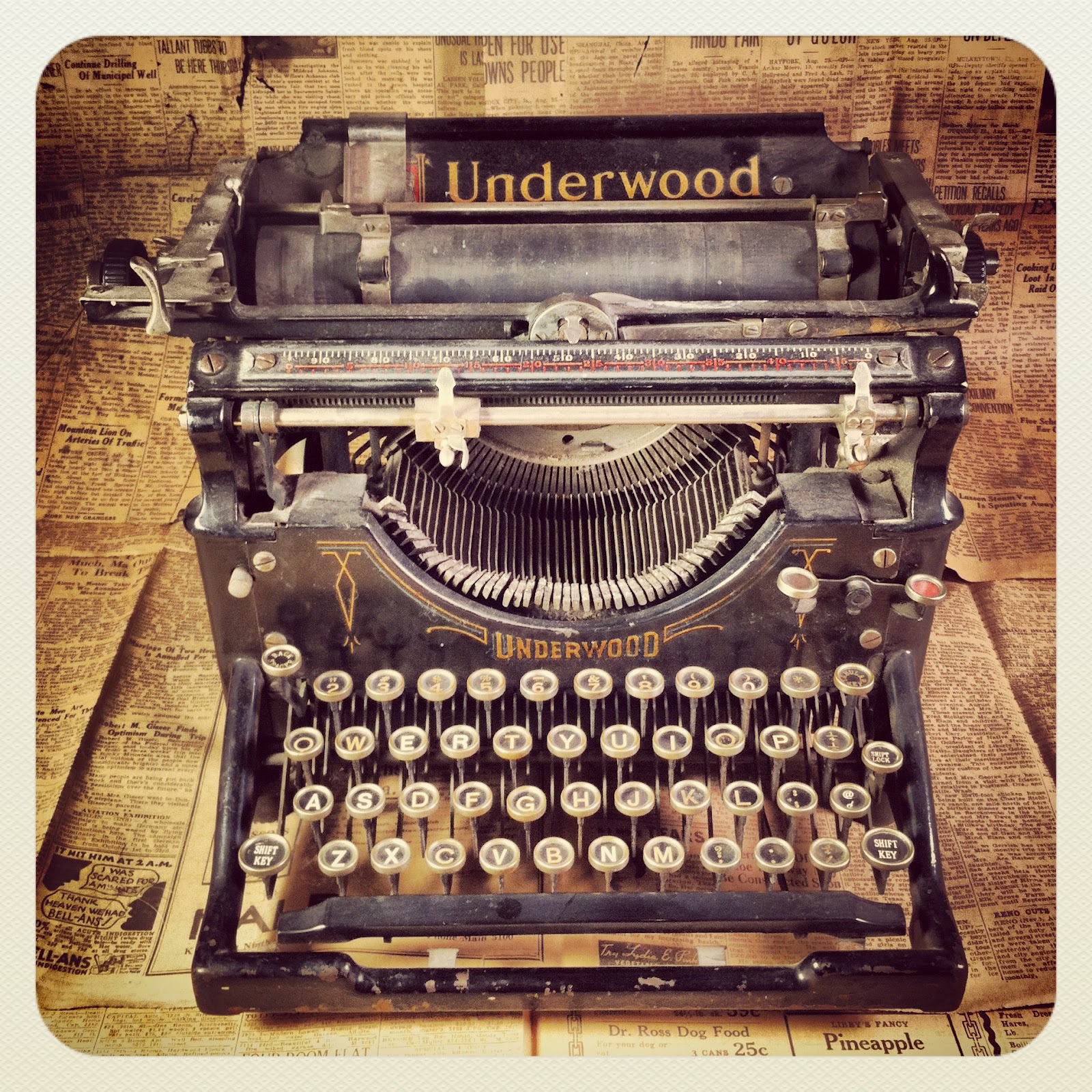 hutch studio: Back in the day we used typewriters.