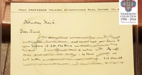 Tolkien collection: Lettera autografa di Tolkien al poeta Alan Rook, 1939
