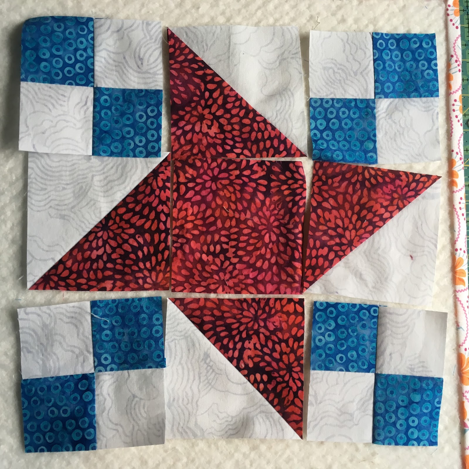 PamelaQuilts: Four Patch Alternate Block three - Chained Friendship ...