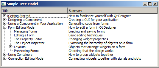 Neurochannels: PySide Tree Tutorial IIA: An introduction to simpletreemodel
