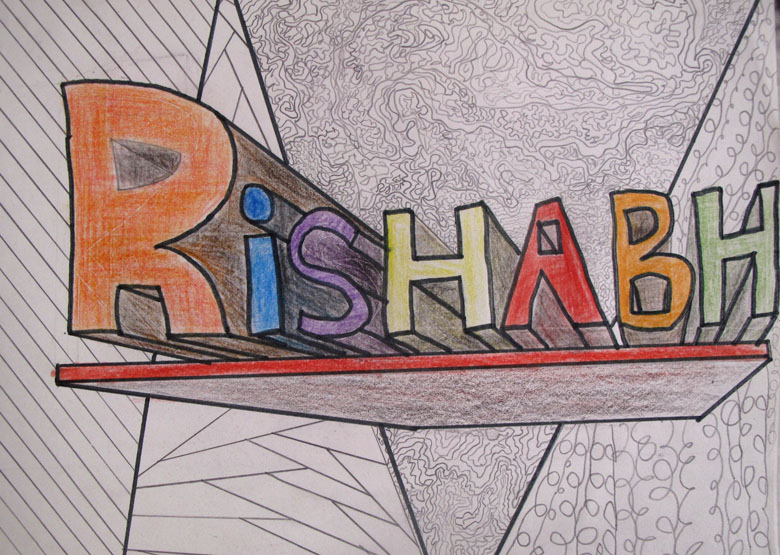 Art At Woodstock: Grade 8: Perspective Name Designs