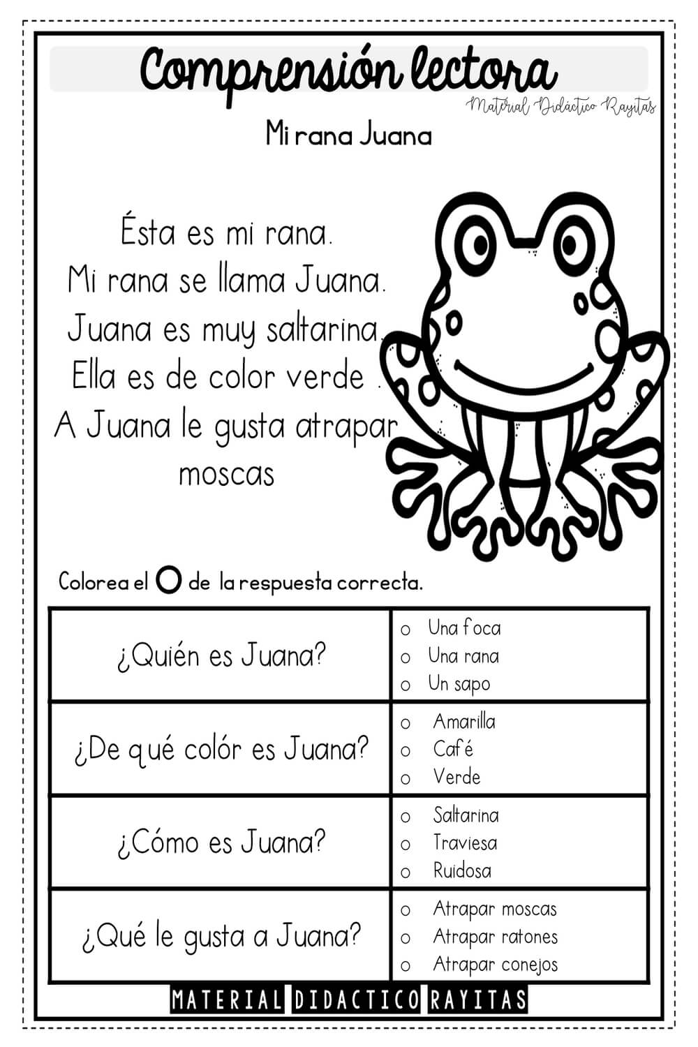 Lecturitas De Comprensión Lectora Materiales Educativos Para Maestras